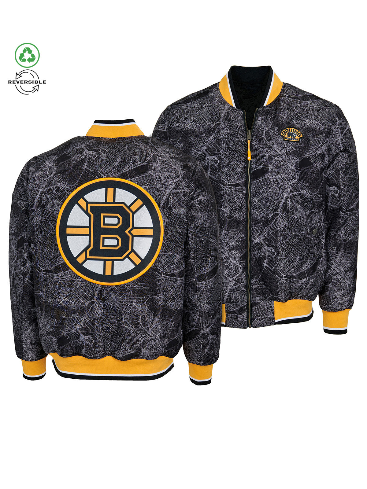 Boston Bruins Reversible Bomber Jacket | Official NHL Merchandise | FE ...