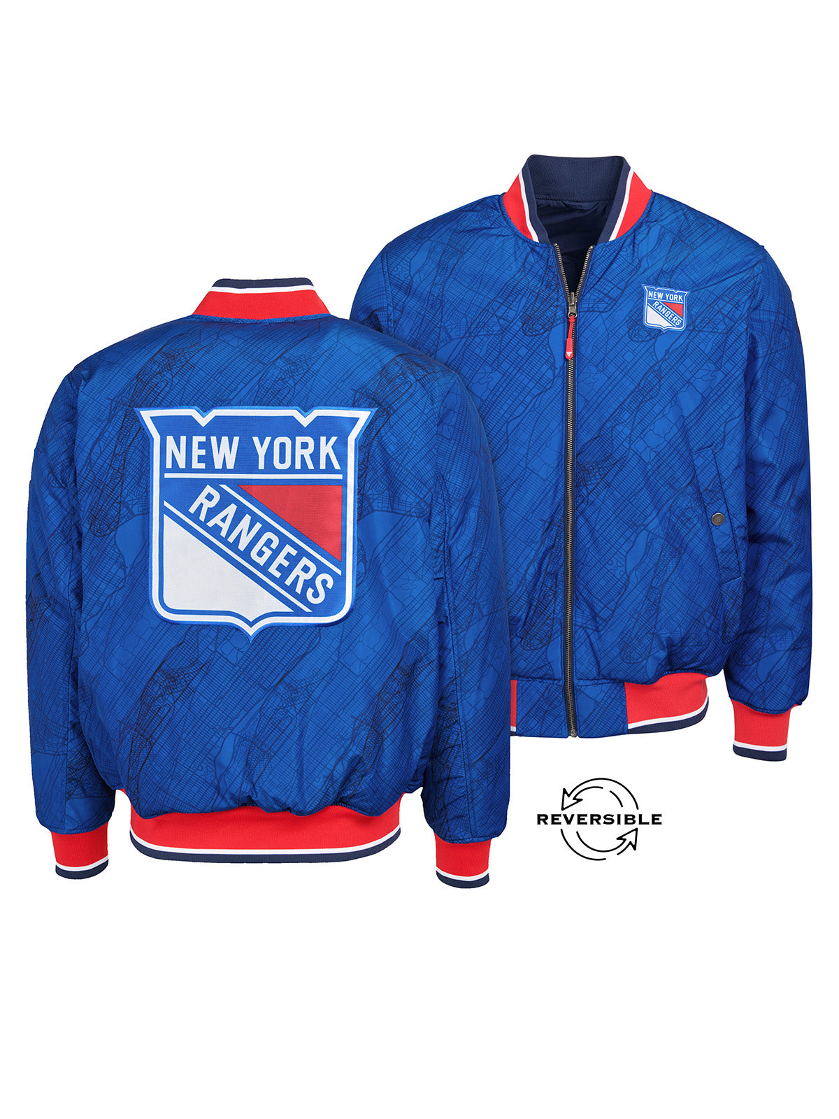 New York Rangers Reversible Bomber Jacket | Official NHL Merchandise ...