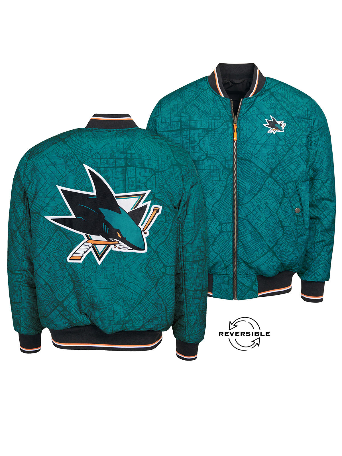 San Jose Sharks Reversible Bomber Jacket | Official NHL Merchandise ...