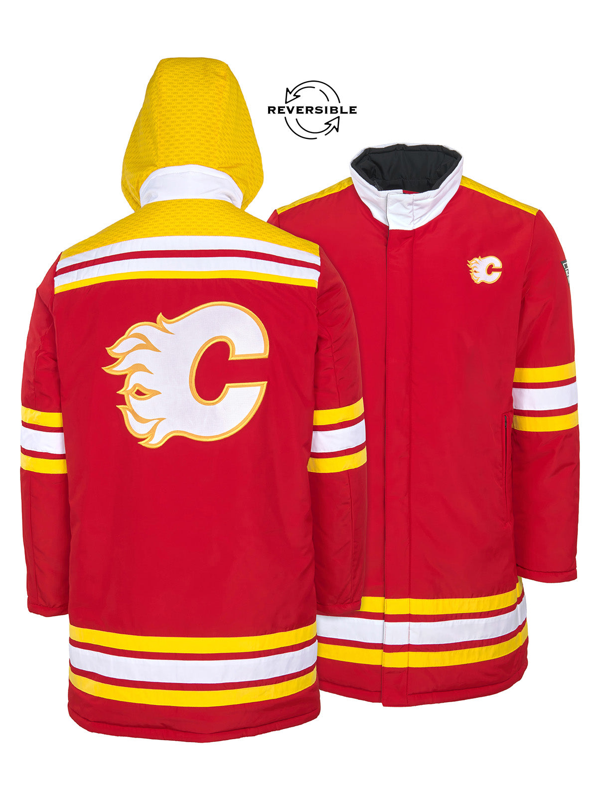 Calgary Flames Reversible Parka Jacket | Official NHL Merchandise | FE ...